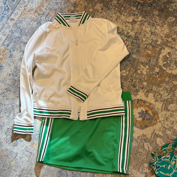 Belyn Key | Other | Belynkeywhite And Green Track Jacket And Skirt Set ...